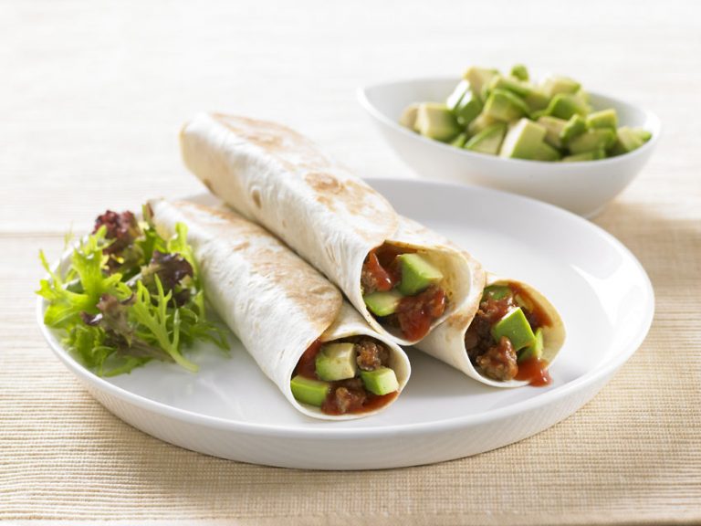 Beef mince with avocado tortilla wraps - Australian Avocados